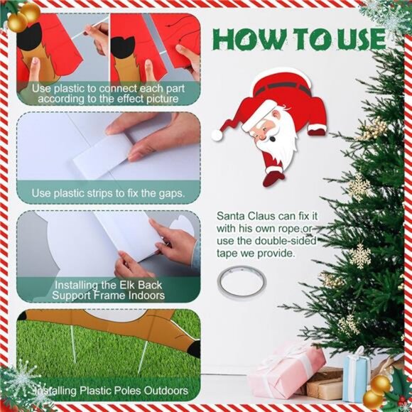 Holiday | Santa Falling Off The Roof Yard Decorations With Stakes Santa ...